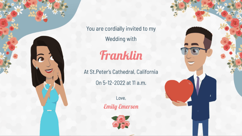 Free Customisable Wedding Invitation Templates | Animaker