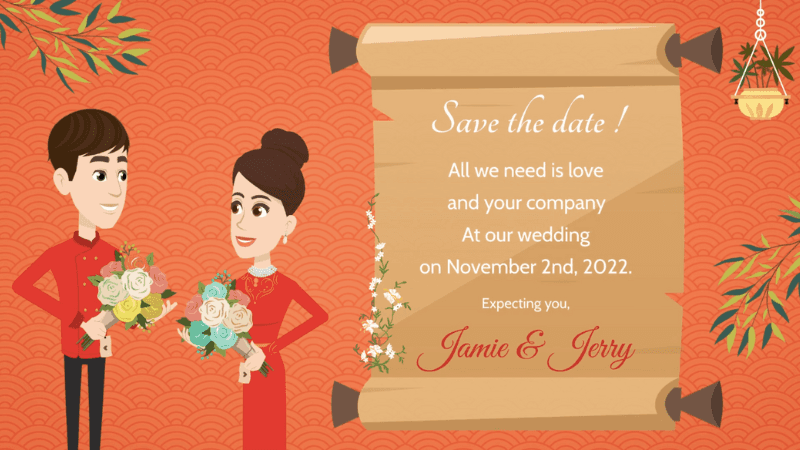 Free Customisable Wedding Invitation Templates | Animaker